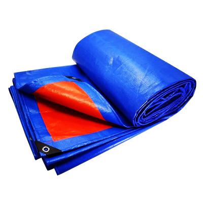 China 4x5M 100GSM Custom Blue Orange Waterproof PE Tarpaulin PE Waterproof Tarpaulin HDPE Tarpaulin LDPE Coating For Cover for sale