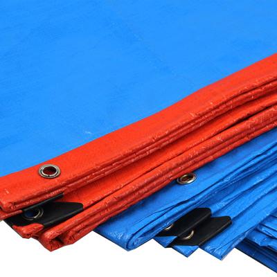 China China Factory Custom Blue Orange Waterproof PE Tarpaulin Sheet PE Material UV Treated Waterproof Tarpaulin for Covering for sale