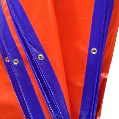 China Waterproof Tarpaulin Fabric Truck Cover Orange Blue PE Tarpaulin Plastic Rainproof Cover Tarpaulin Roofing Cover for sale