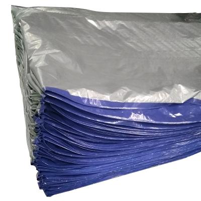 China China Factory Blue Silver PE Tarpaulin Waterproof Tarpaulin Sheet Plastic Rainproof Cover Tarpaulin Roofing Cover for sale