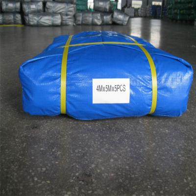 China Hotselling blue white 4m*5m 120gsm pe plastic weaving polyethylene materials tarpaulin for truck cover for sale