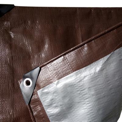 China 180GSM Custom Brown Silver blue Waterproof PE Tarpaulin PE Waterproof Tarpaulin HDPE Tarpaulin LDPE Coating For Cover for sale