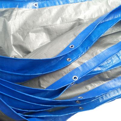 China 4x5M 120gsm blue white waterproof coated HDPE woven pe polyethylene tarpaulin sheet from china factory for sale