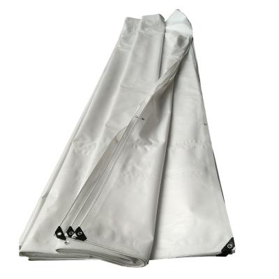 China Heavy Duty White blue Plastic Rip Tear Proof Industrial Fireproof PE Tarpaulin Waterproof Poly Tarp Sheet For Covers for sale