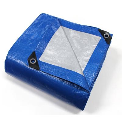 China Light duty cheap price 4x5M 120gsm white blue waterproof plastic PE tarpaulins from factory in China for sale