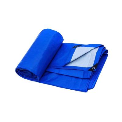 China Laminated both sides PE tarpaulin 4x5M 120gsm white blue waterproof plastic PE tarpaulins from factory in China for sale