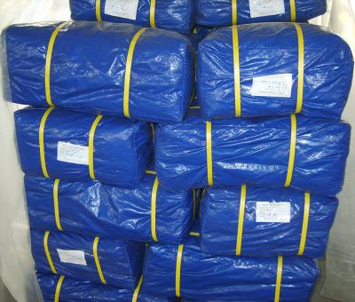 China 150gsm 4x5M blue white waterproof coated HDPE woven pe polyethylene tarpaulin sheet for sale