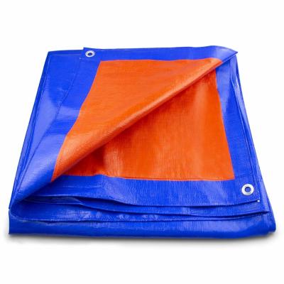 China Hot Selling 150gsm 4x5M Waterproof Blue Orange PE Tarpaulin With Low Price For Cover for sale