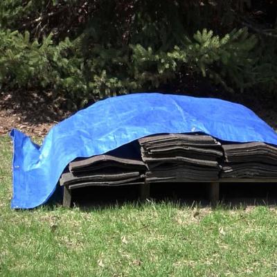 China Waterproof Tarpaulin Sheet Blue Silver Heavy Duty Canvas Tarp With Low Price for sale