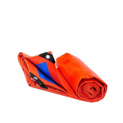 China Linyi plastic tarpaulin factory blue orange pe tarp roll with fire resistant for sale