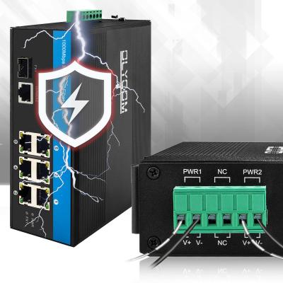 China 2.5G Hardened PoE Switch Manageable Gigabit Ethernet Dual DC48V Input 15.4W 30W IP40 for sale