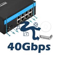 China Industrial PoE Managed Switch 8 Port ST Fiber Gigabit Network Unmanaged CE FCC IP40 Rated for sale