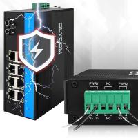 China Industrial PoE Managed Switch 8 Port ST Fiber Gigabit Network Unmanaged CE FCC IP40 Rated for sale
