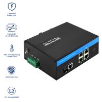 China Industrial 5-Port Gigabit Smart Managed Ethernet Switch With SFP Fiber Ports, IP40 Rated for sale