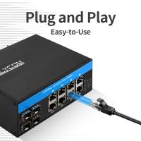 China 4 SFP Fiber Ports Industrial Ethernet Switch Din Rail Mounted For Outdoor for sale