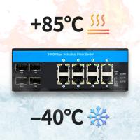 China 4 SFP Fiber Ports Industrial Ethernet Switch Din Rail Mounted For Outdoor for sale
