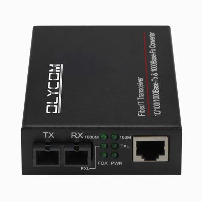 China Mini Gigabit Media Converter LFPT Unmanaged 20KM Dual Fiber DC5V Rack Mountable for sale