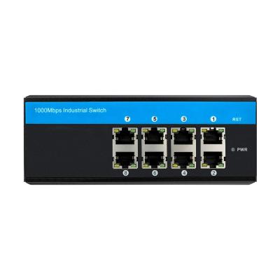 China 8 Port Gigabit  POE Switch Rugged Network Unmanaged DC48V Active PoE 240W Output for sale