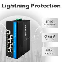China 8 Port Gigabit  POE Switch Rugged Network Unmanaged DC48V Active PoE 240W Output for sale