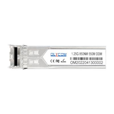 China Industrial 1.25G SFP Module 850nm Multimode 550m Duplex LC DDM For Gigabit Switch for sale