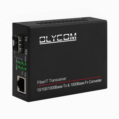 China 1G SFP Media Converter Gigabit Fiber Optic Ethernet Unmanaged Mini Size Black DC5V for sale
