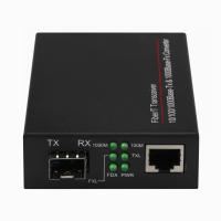 China 1G SFP Media Converter Gigabit Fiber Optic Ethernet Unmanaged Mini Size Black DC5V for sale