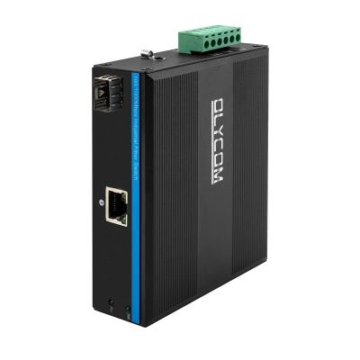 China Industrial Gigabit PoE Media Converter 30W DC48V Unmanaged Rugged Metal Housing for sale