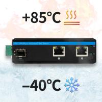 China Industrial 3 Port Compact Gigabit Ethernet Switch Hardened 100 1000M Fiber DC24V for sale