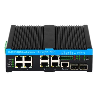 China 10-Port Gigabit L2 Managed PoE Switch 90W 48V Active PoE 2 Combo Ports Rugged Design for sale