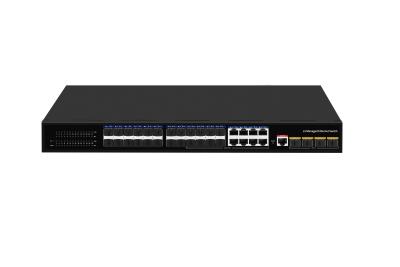 China DC12V 8A 10GSFP L3 Gigabit Managed Ethernet SFP Fiber Switch 24 Port 128Gbps AC 100~240V for sale