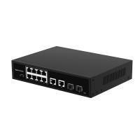 China 8 Port PoE Gigabit Fiber Switch PoE Watchdog With 4 SFP/RJ45 Uplink Ports 120W for sale