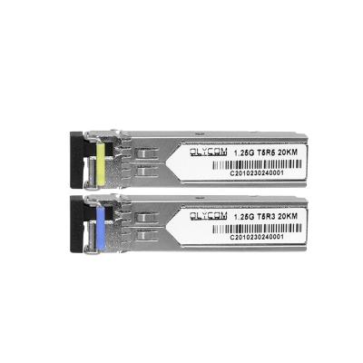 China Single Fiber Transceiver 20KM 1.25G LC Port 1310nm/1550nm DDM Commercial Grade for sale