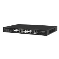 China 24 Port Gigabit PoE Switch L2 L3 Smart Managed 300W Budget With SFP Uplink 1U Fanless for sale