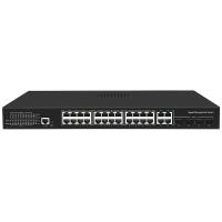 China 24 Port Gigabit PoE Switch L2 L3 Smart Managed 300W Budget With SFP Uplink 1U Fanless for sale