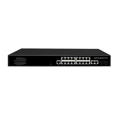 China 16-Port Gigabit Managed PoE Switch With 300W Power 2 SFP/RJ45 Combo Uplink AC Input for sale