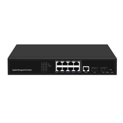 China 8 Port PoE Vlan Managed Gigabit Fiber Switch Realtek Chip 120W Budget AC Input for sale
