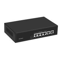 China 4 Port Fast Ethernet CCTV Poe Switch With 2 Copper Uplink 55W Power Budget AC Input for sale