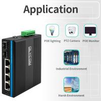 China Industrial Unmanaged POE Switch 4 Port 100Mbps SFP Fiber Network 15.4W/30W Standard for sale