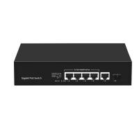 China 4 Port PoE Af/At Gigabit Fiber Switch With 1 SFP/Copper Uplink Commercial Grade 60W for sale