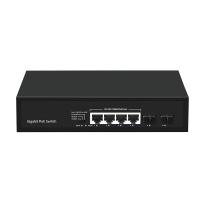 China 4 Port Gigabit PoE Switch 60W Budget SFP Fiber Unmanaged With VLAN 250-Meter Extension for sale