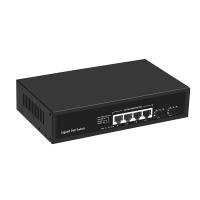 China 4 Port Gigabit PoE Switch 60W Budget SFP Fiber Unmanaged With VLAN 250-Meter Extension for sale
