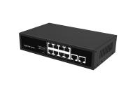 China Network Unmanaged 10 Ports Gigabit Desktop POE Switch With 8 Port Poe AC100-240V for sale