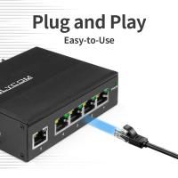 China Industrial Unmanaged Poe Switch 5 Port Gigabit Network 15.4W/30W Standard 120W Din Rail for sale