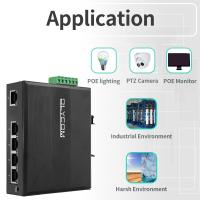 China Industrial Unmanaged Poe Switch 5 Port Gigabit Network 15.4W/30W Standard 120W Din Rail for sale