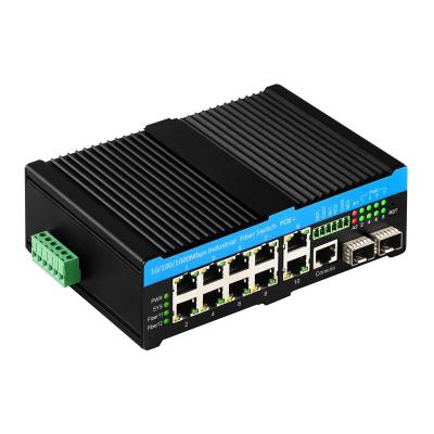 China Industrial Managed POE Switch 802.3bt 90W 2.5G Fiber Uplink 8 Port Gigabit Hardened Network for sale