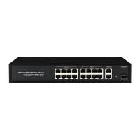 China OEM/ODM 16 Port 10/100mbps PoE Switch With Gigabit Uplink 1SFP Port 300W Built-in Power for sale