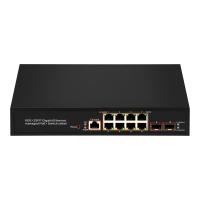 China 8 Port Gigabit Managed PoE Switch SFP Fiber Optic 120W Budget AC Input Realtek Chip for sale