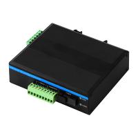 China Industrial DIN Mount Serial Fiber Converter with 80Km Transmission Distance and 15KV ESD Protection for sale