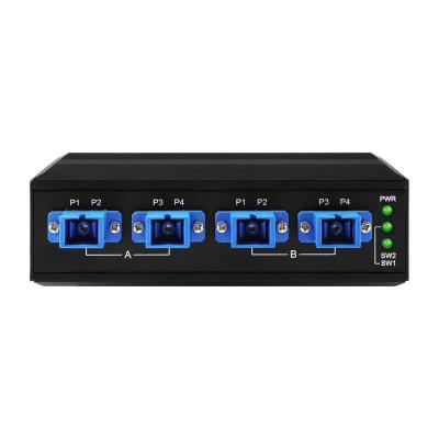 China 4 Channel Industrial Optical Bypass Switch with Din Rail DC24V Input and Low Insertion Loss for Telecom Communication for sale