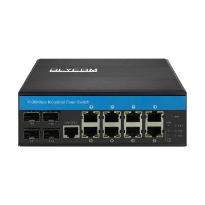 China 12 Port Managed DC48v Industrial Poe Switch Din Rail Gigabit Ethernet Fiber Switch for sale